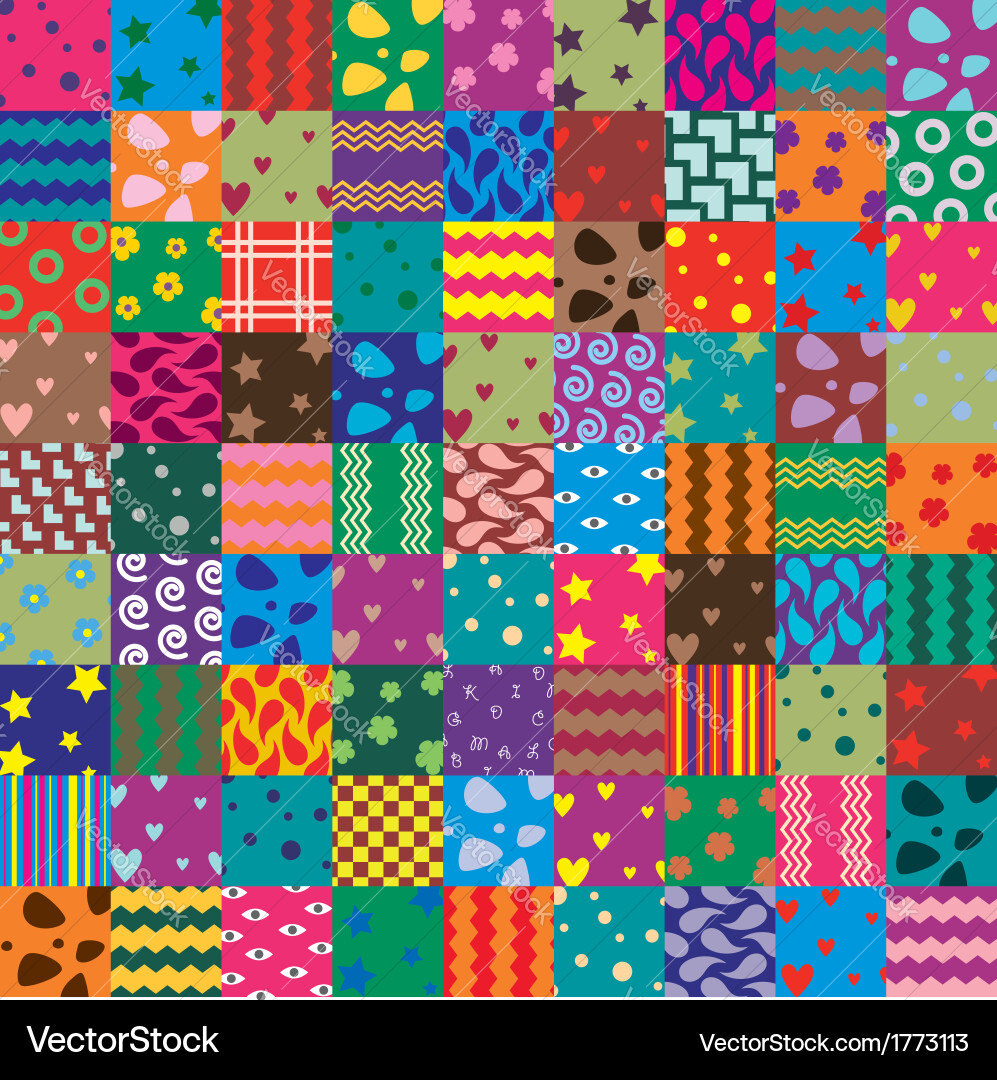 Patchwork fabric Royalty Free Vector Image - VectorStock