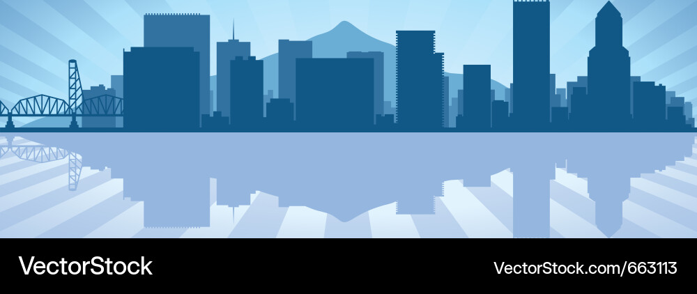 Portland skyline Royalty Free Vector Image - VectorStock