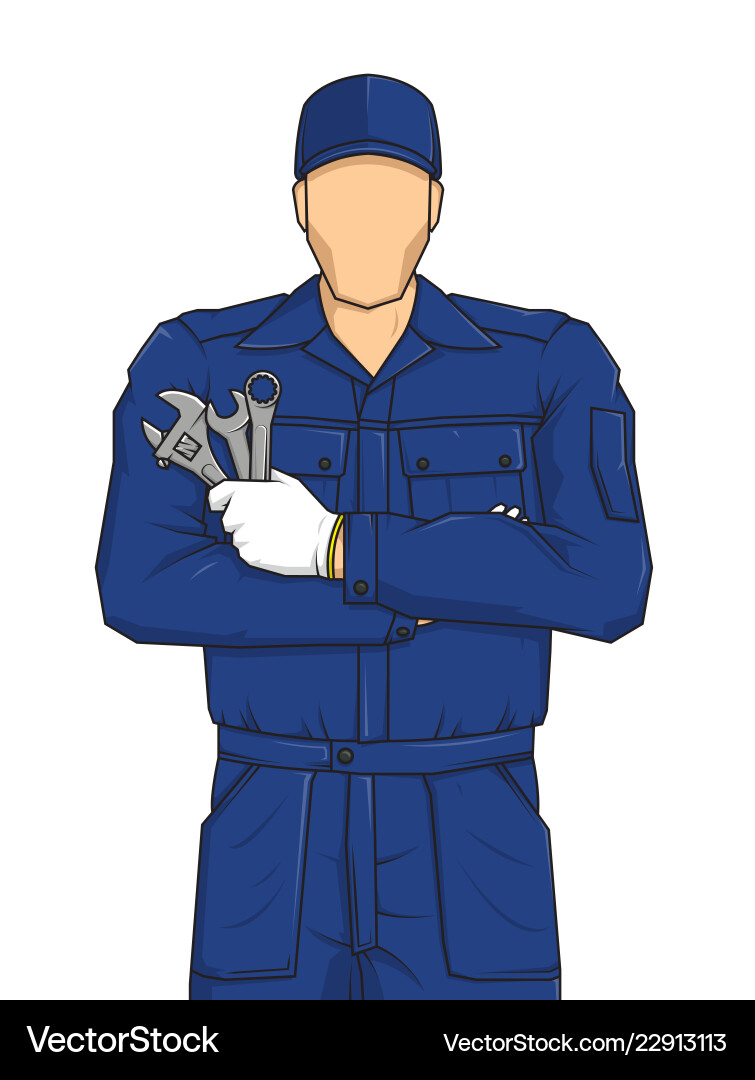 Professional auto mechanic cartoon character Vector Image