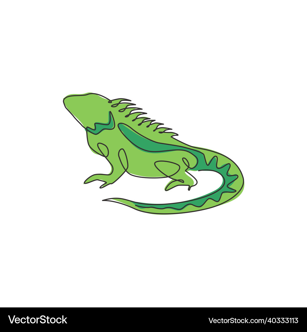 Single Line Iguana Drawing Royalty Free Vector Image