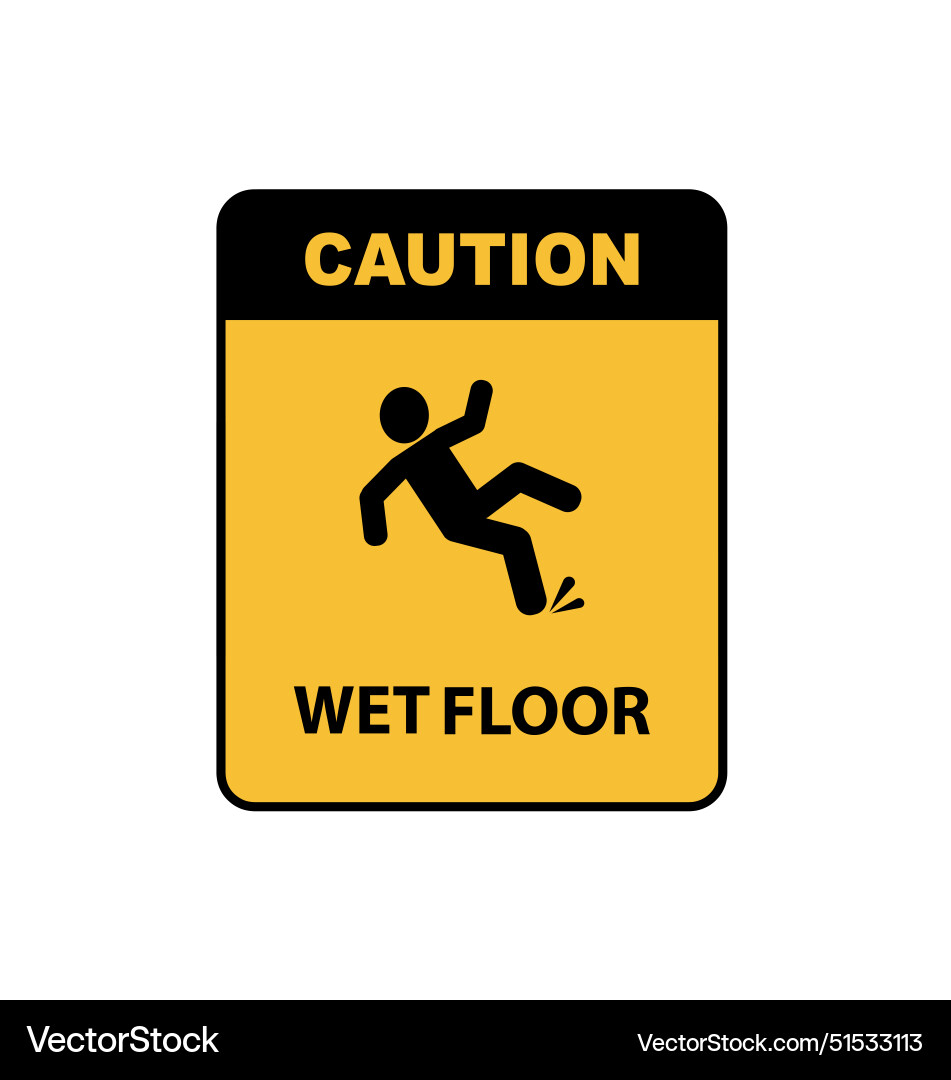 Wet floor sign on white background Royalty Free Vector Image