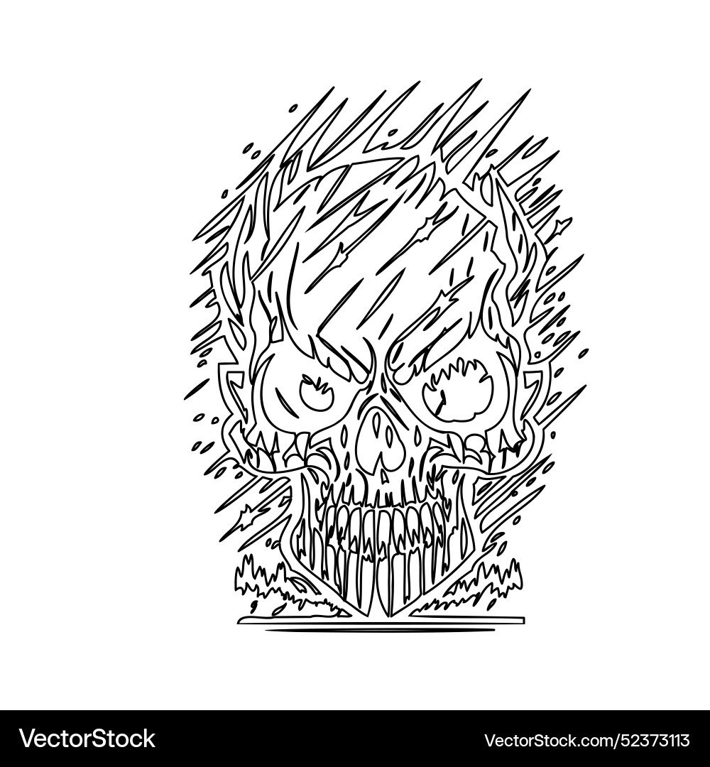 Zombie scary outline sketch Royalty Free Vector Image