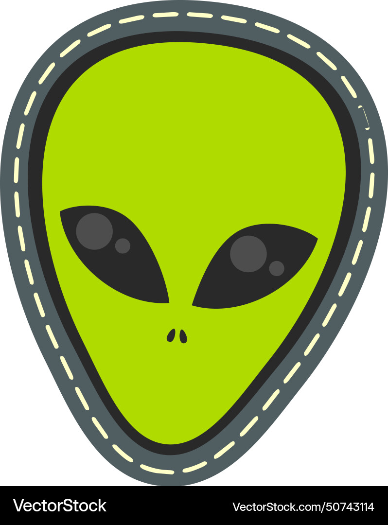 Alien head patch colorful monster face sticker Vector Image
