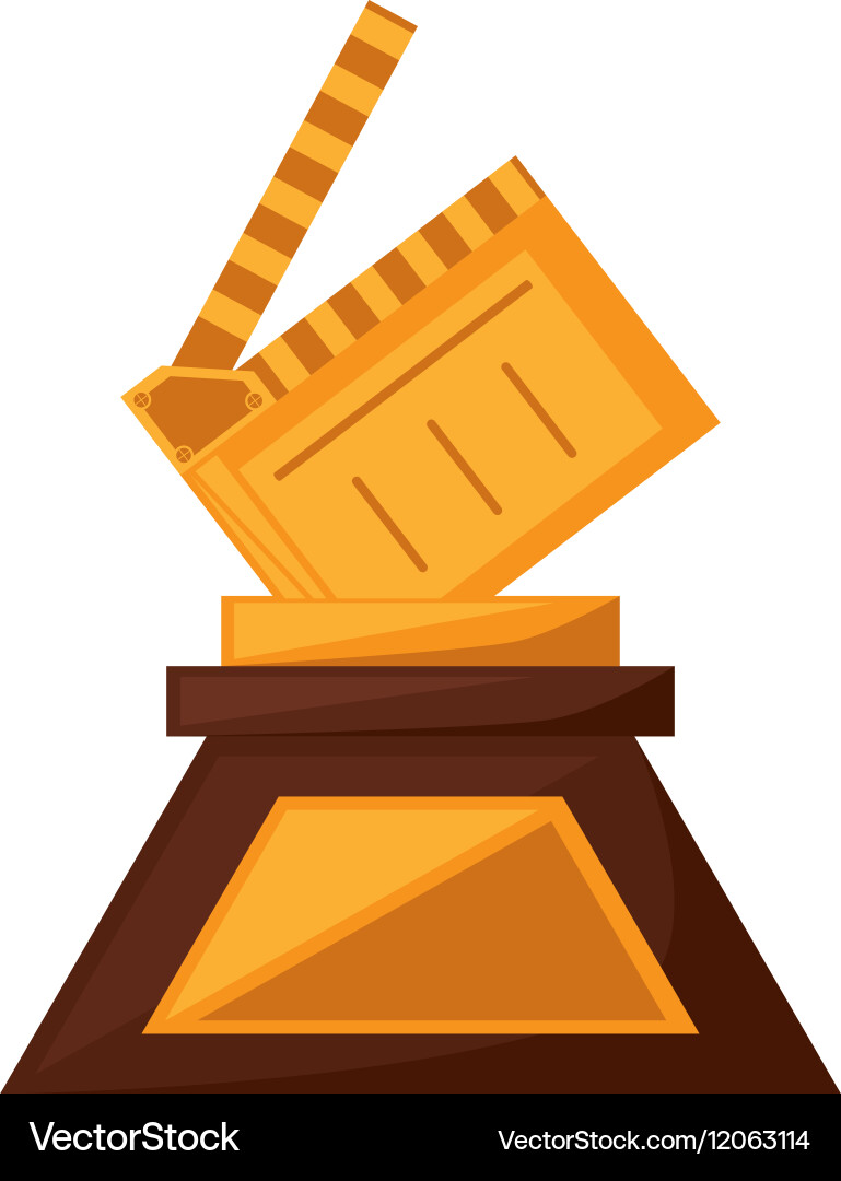 Clapper film trophy awards golden Royalty Free Vector Image
