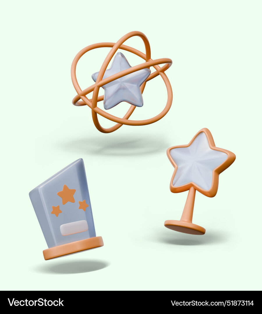 Collection of realistic floating awards Royalty Free Vector