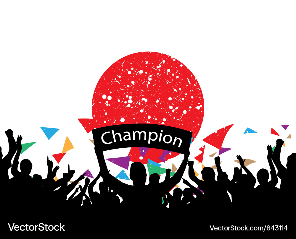 Crowd cheer japan Royalty Free Vector Image - VectorStock