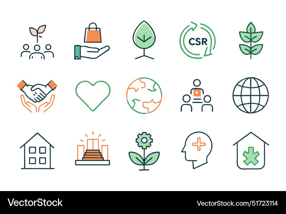 Csr corporate social responsibility editable Vector Image