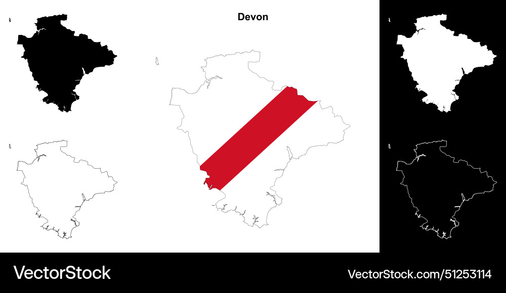 Devon outline map Royalty Free Vector Image - VectorStock