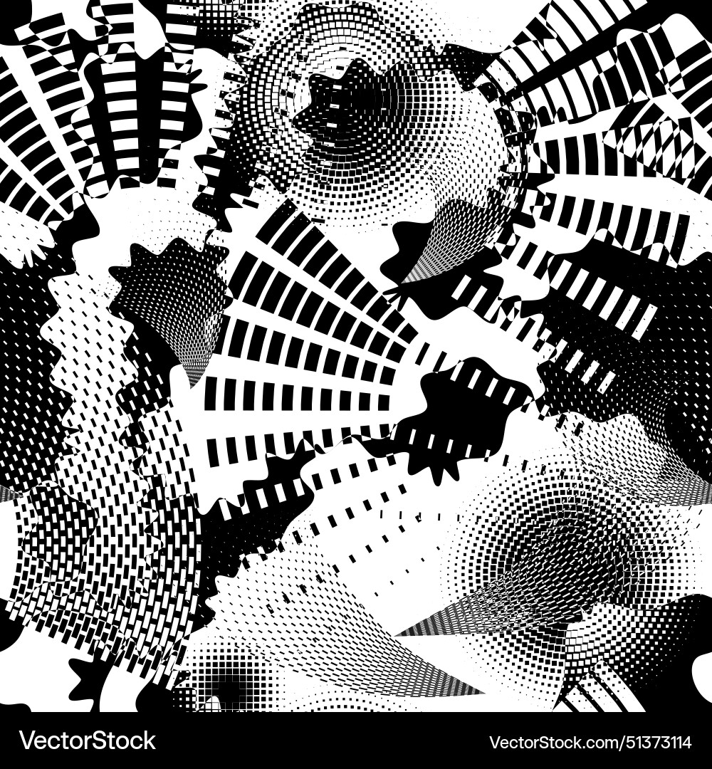 Futuristic style black and white halftone Vector Image