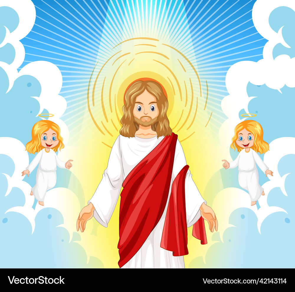 Jesus christ in cartoon style Royalty Free Vector Image