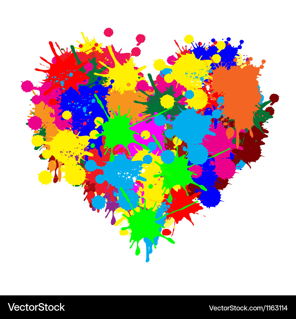 Paint splatter heart Royalty Free Vector Image