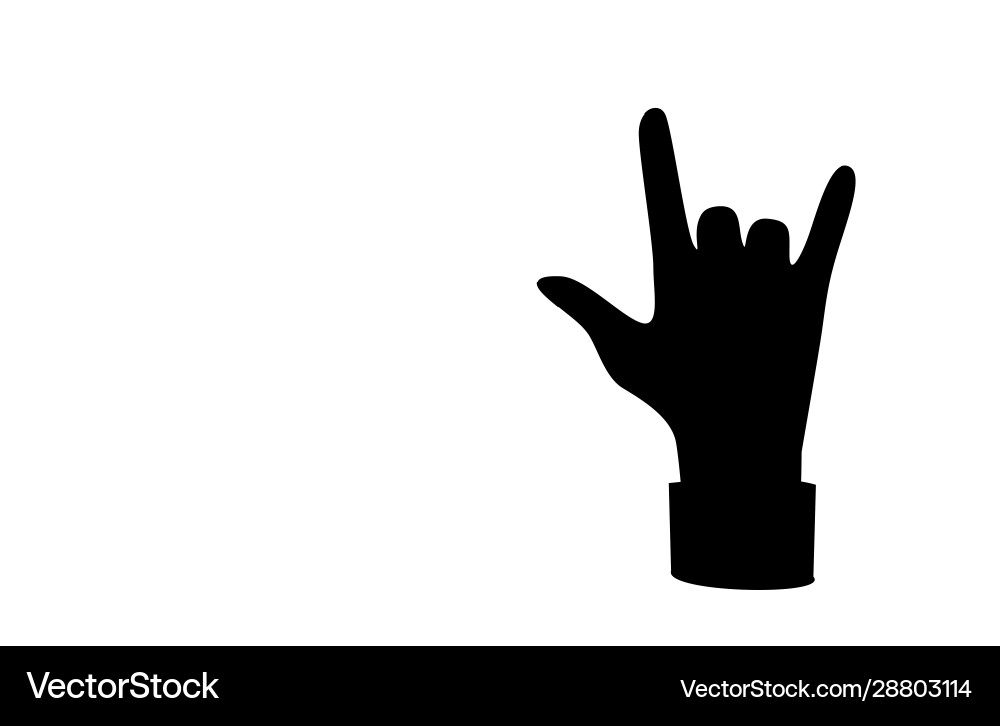 Silhouette a hand with gesture goat concept Vector Image