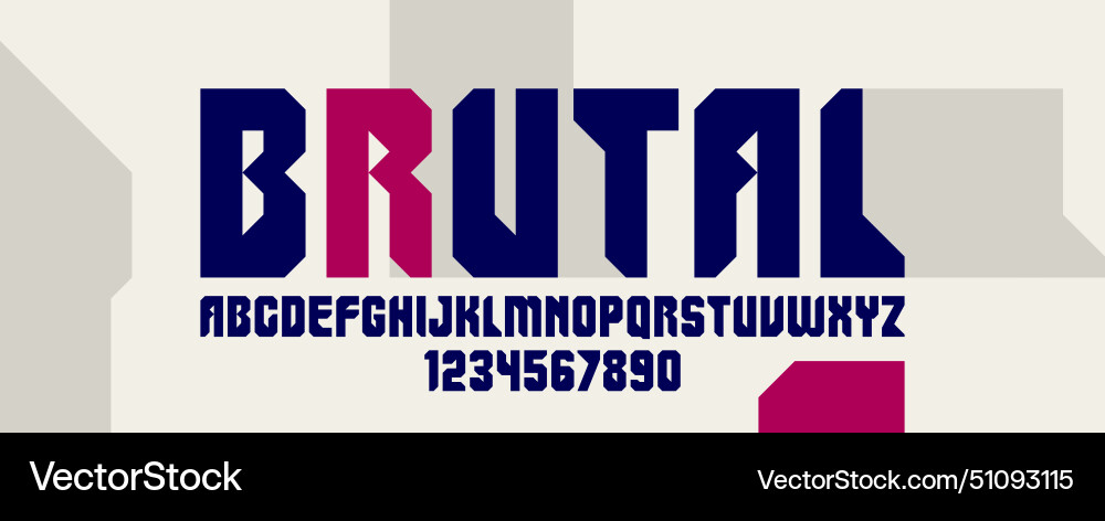 Bold and massive heavy geometric font for logo Vector Image