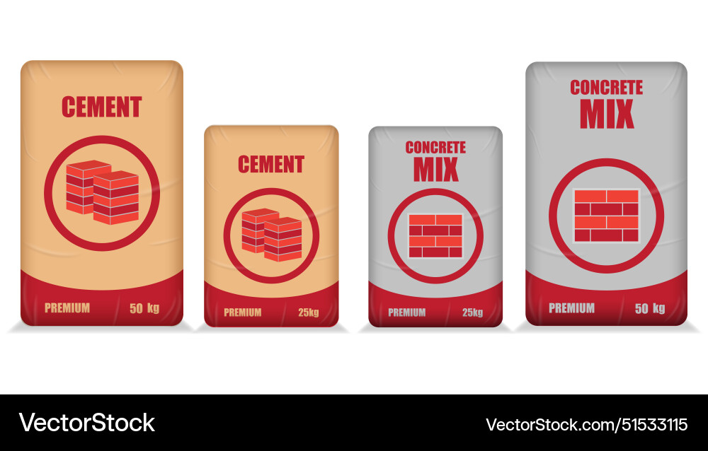 Building material supplies cement sack eps Vector Image