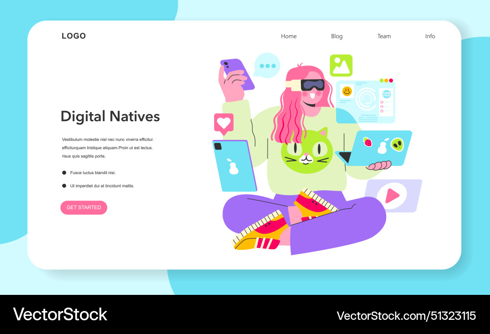 Digital natives flat Royalty Free Vector Image