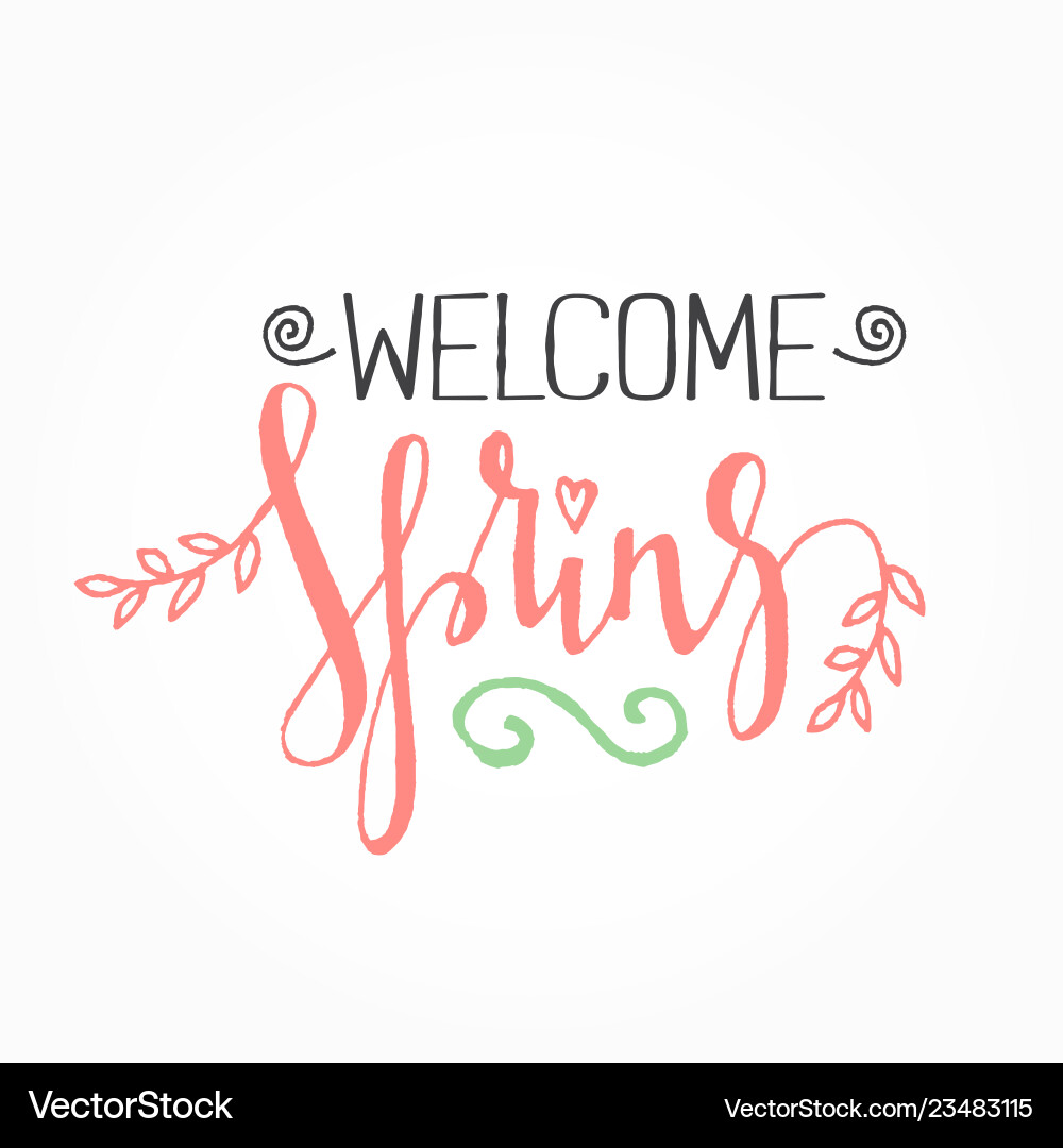 Elegant Spring Calligraphy Royalty Free Vector Image