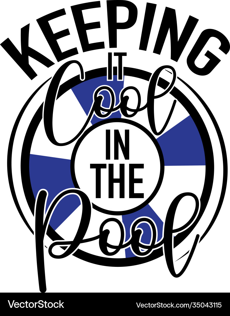 Keeping it cool in pool isolated on white Vector Image