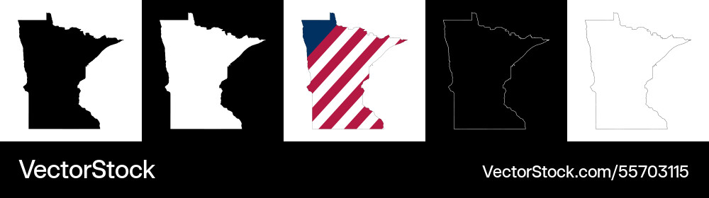 Minnesota outline map Royalty Free Vector Image