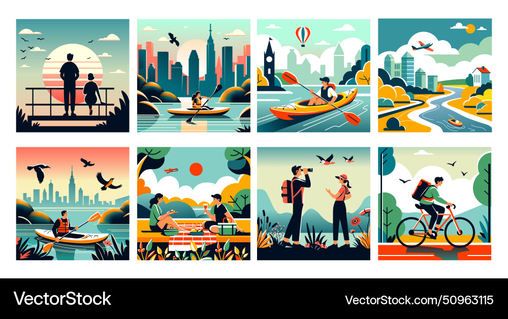 Relaxing sunset viewing Royalty Free Vector Image