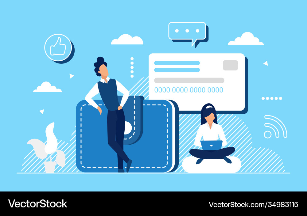 Smart wallet online bank transaction service Vector Image