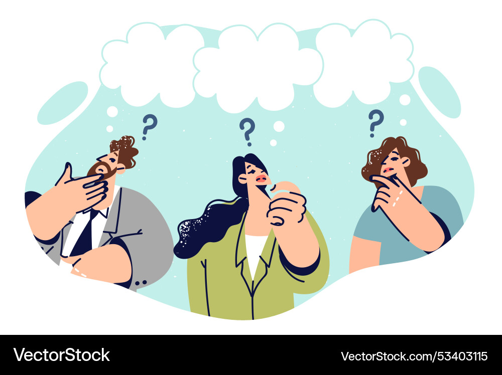 Thoughtful business people solve complex problem Vector Image