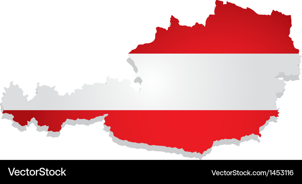 Austria flag map Royalty Free Vector Image - VectorStock