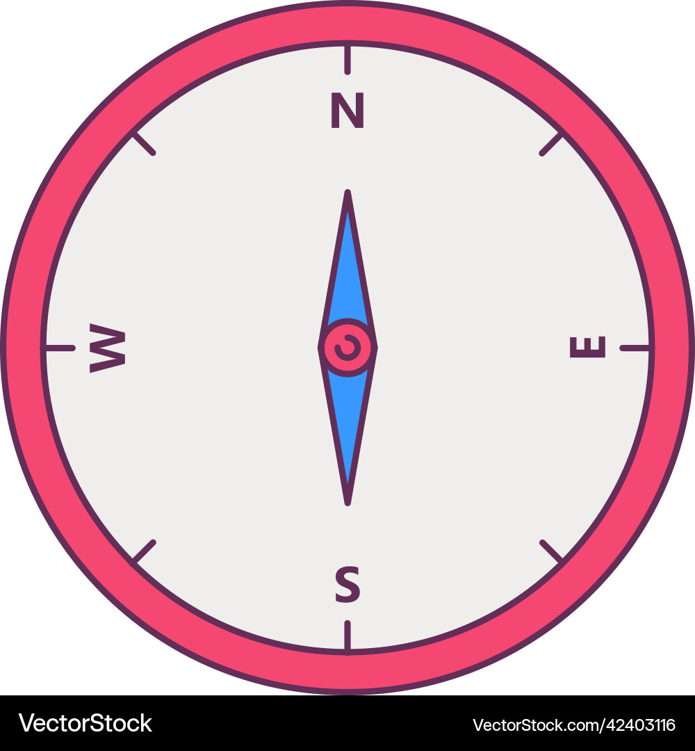 Compass north south east west direction Royalty Free Vector