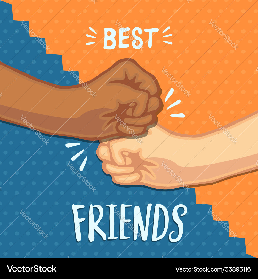 Friendship Fist Bump Card Royalty Free Vector Image