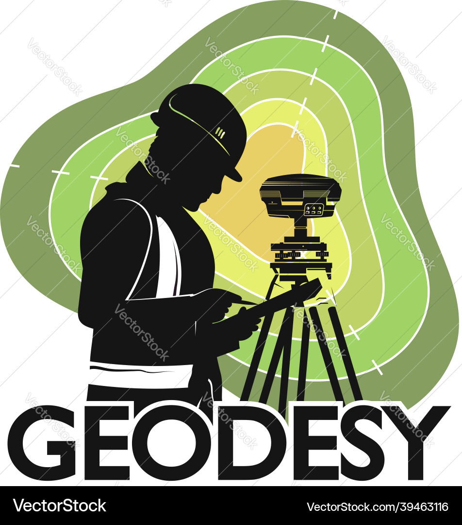 Geodetic Surveyor with Instrument Royalty Free Vector Image