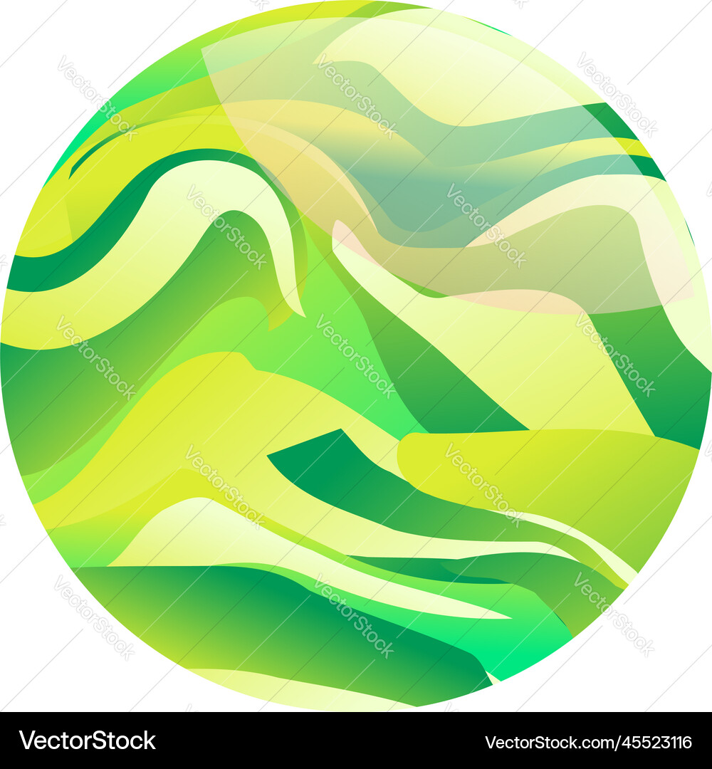 Green sphere icon cartoon circle drop Royalty Free Vector