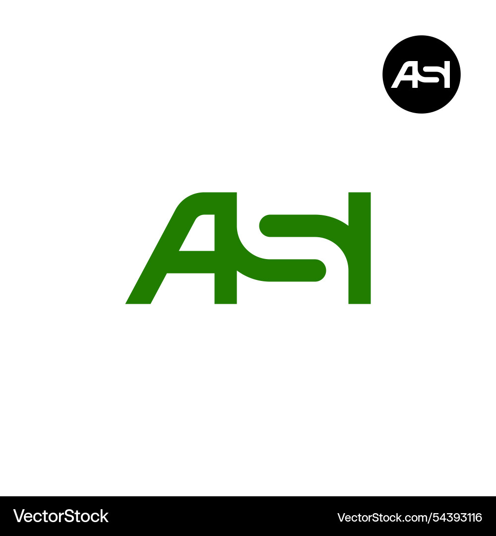 Letter asi logo negative space Royalty Free Vector Image