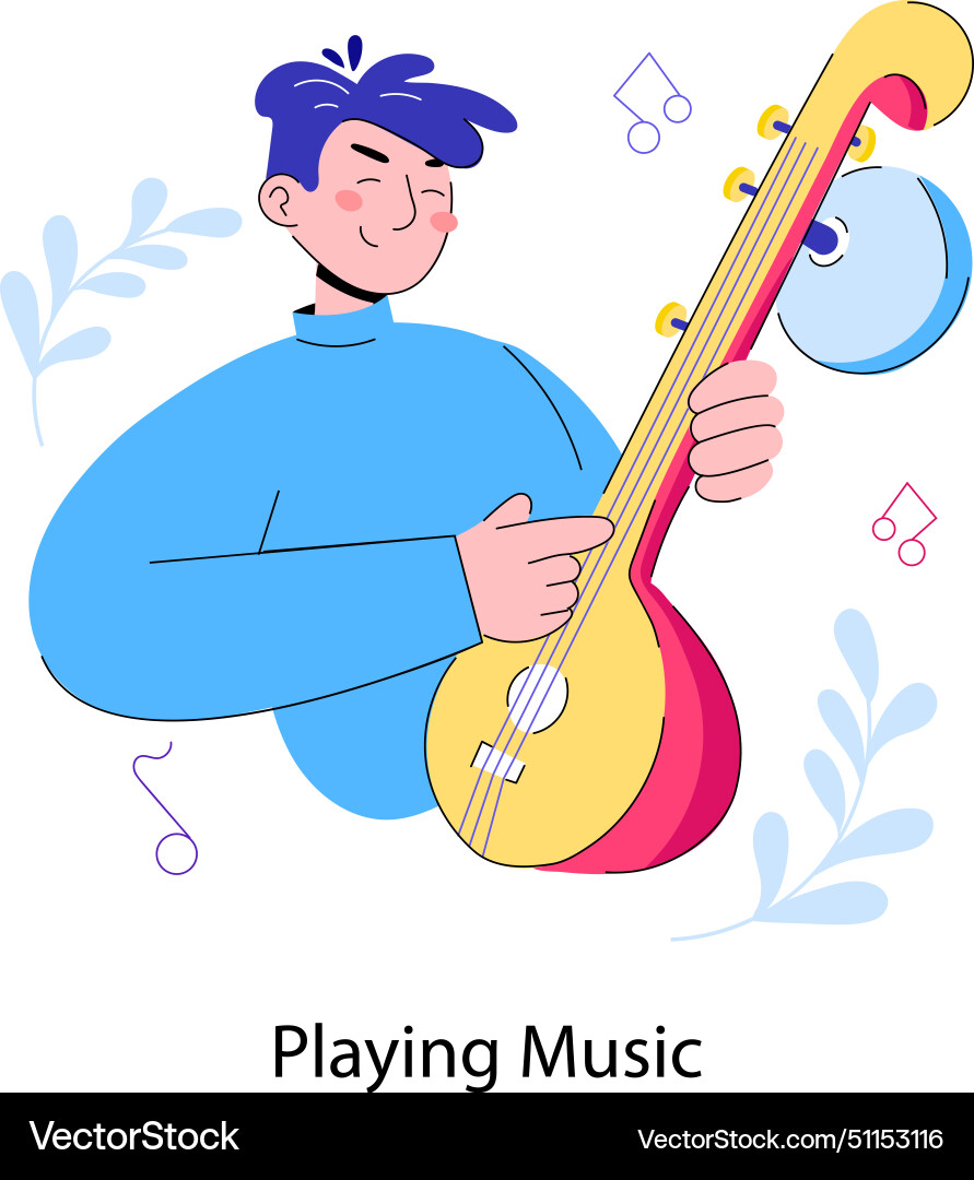 Playing music Royalty Free Vector Image - VectorStock
