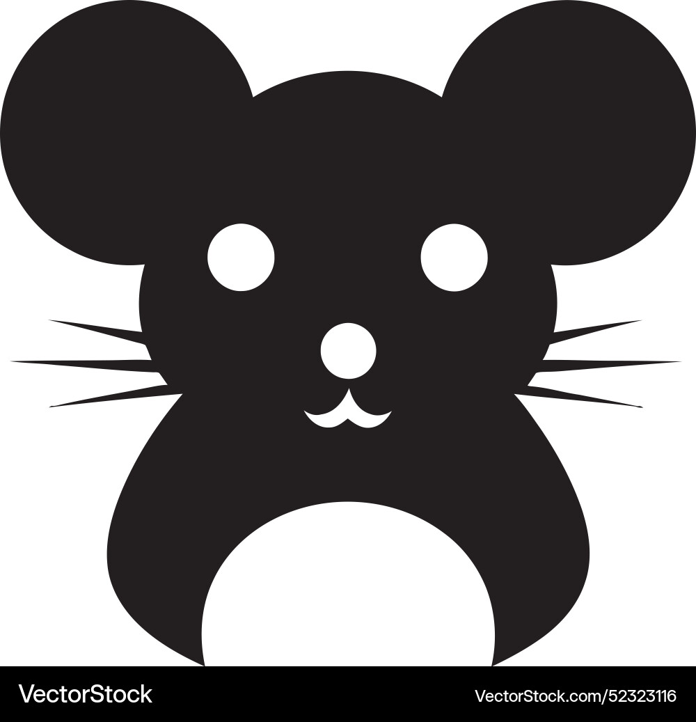 Shadowed elegance black mouse designstylish Vector Image
