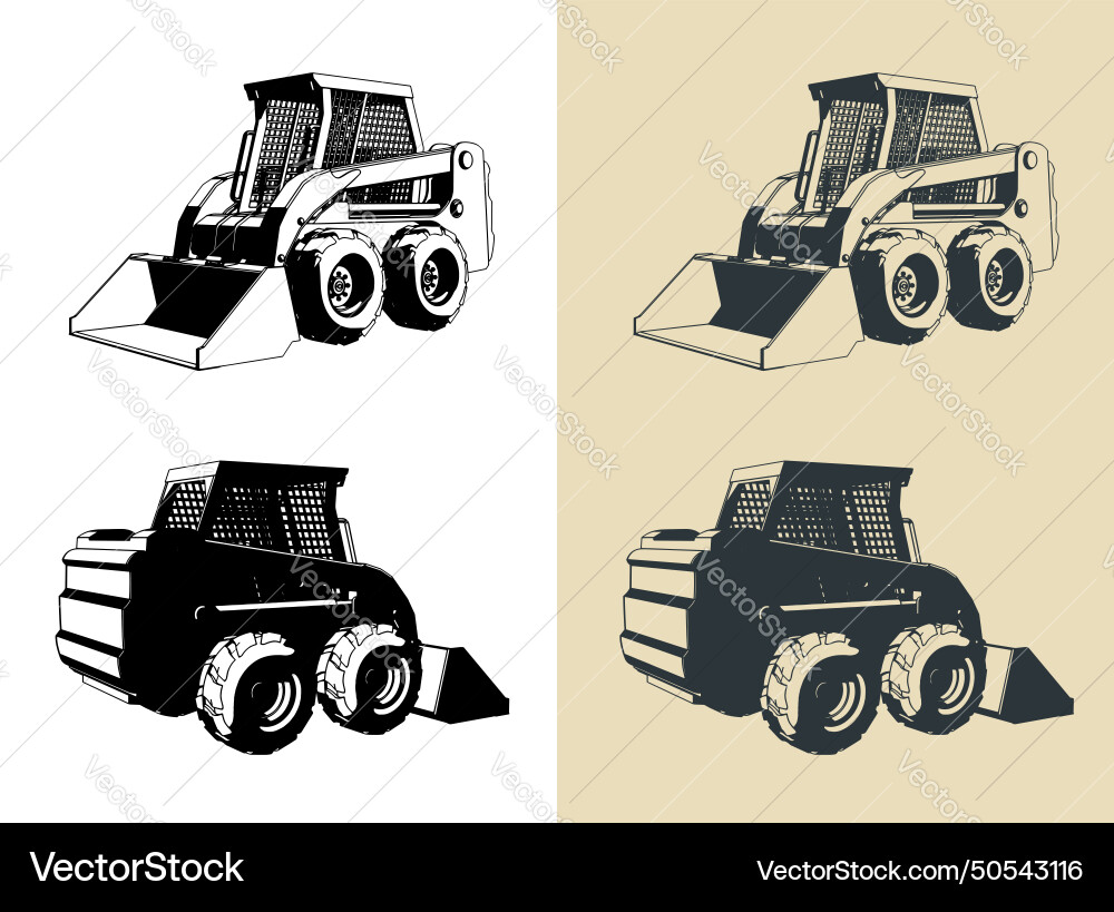 Skid-steer loader Royalty Free Vector Image - VectorStock