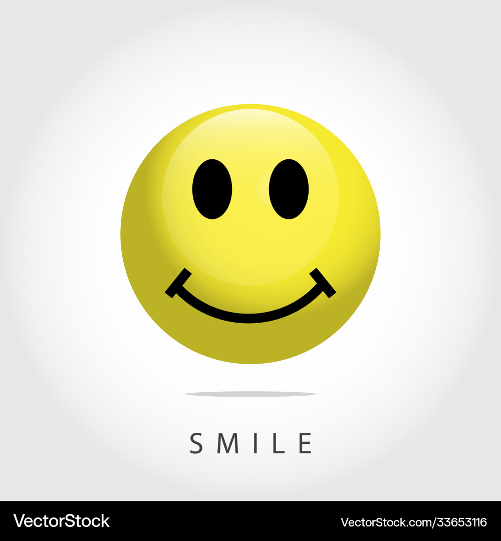 Smile emoticon template design Royalty Free Vector Image