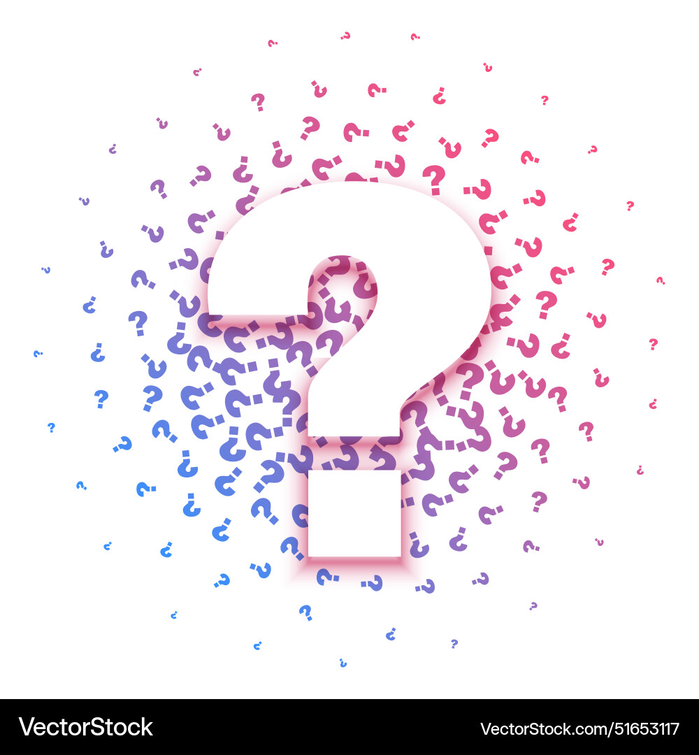 Artistic question mark pattern background for who Vector Image