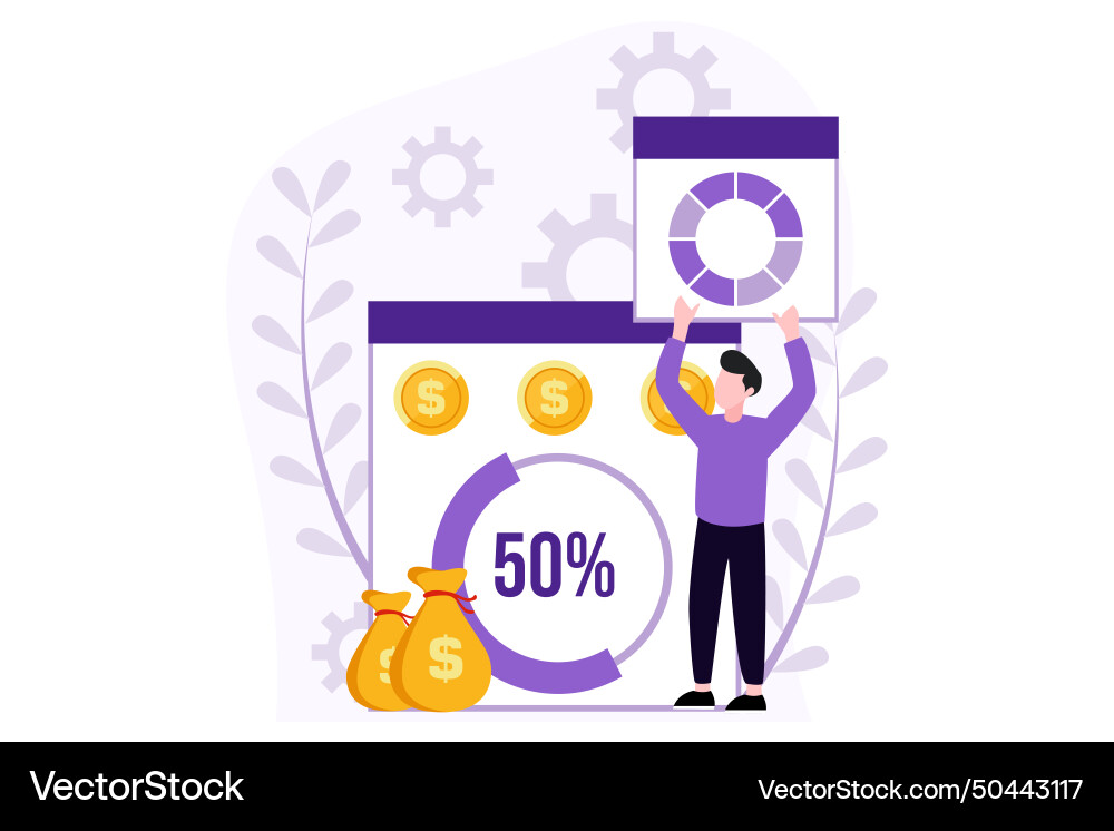 Business finance flat design Royalty Free Vector Image