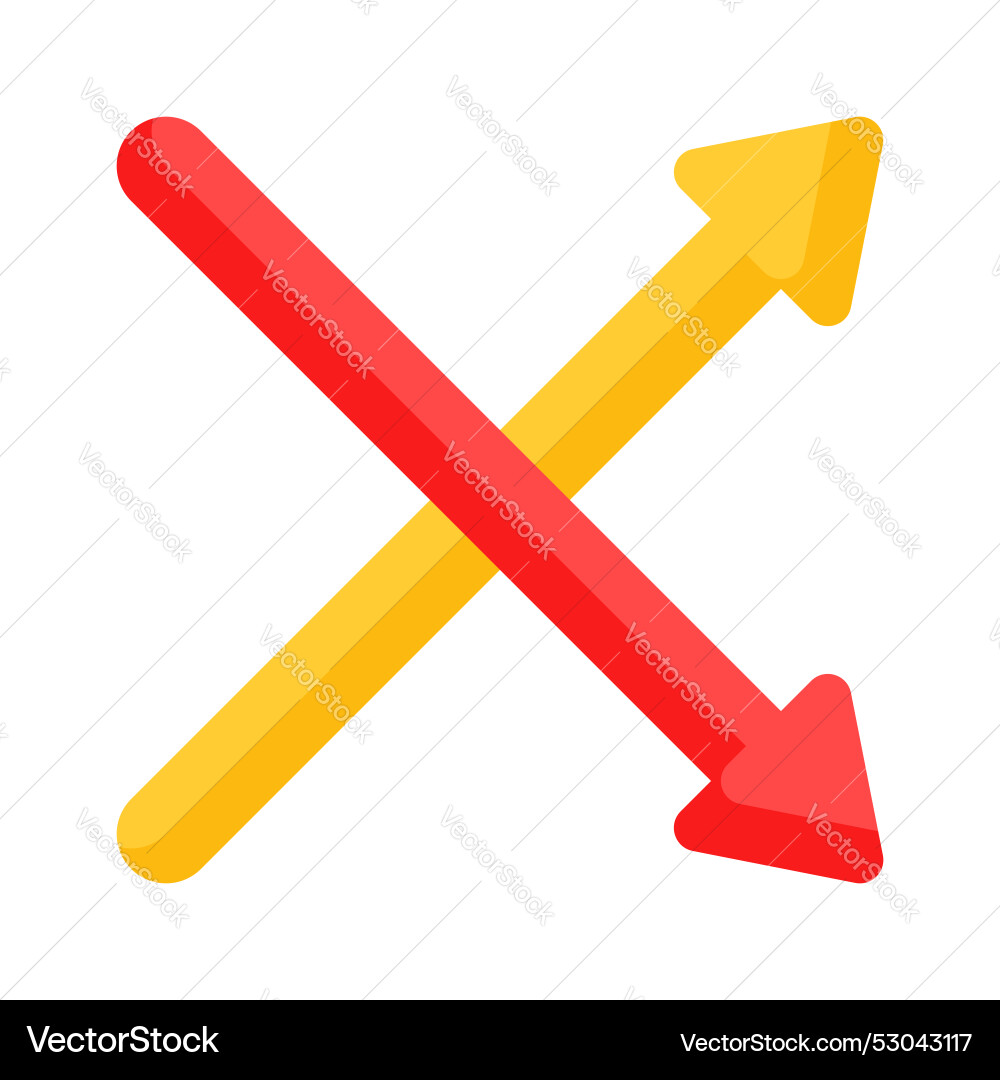 Crossover arrows directional in modern Royalty Free Vector