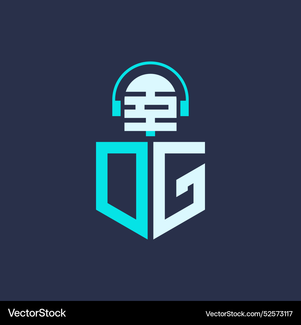 Dg microphone logo design for audio music Vector Image