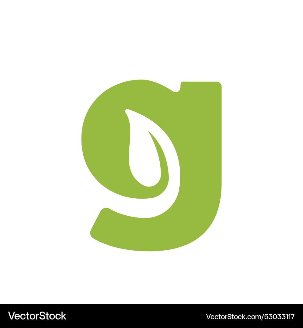 Green initial letter g nature leaf logo design Vector Image