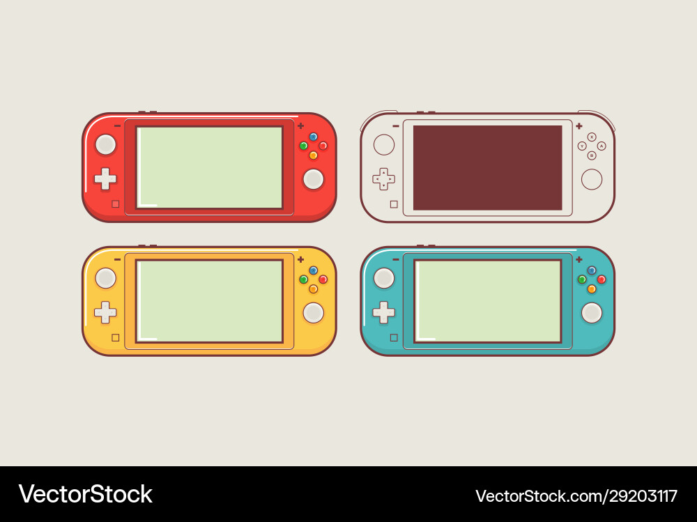 Mobile video console game portable Royalty Free Vector Image