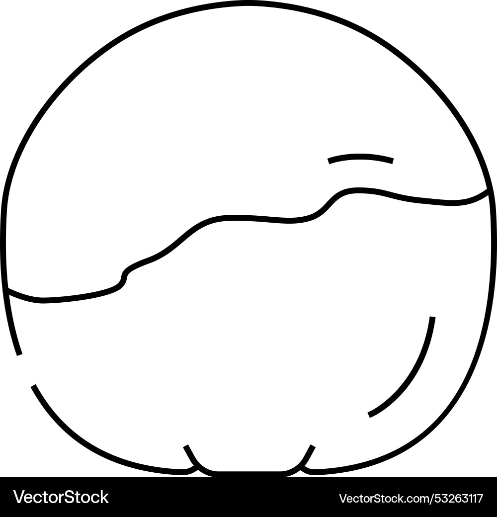 Orange rotten food line icon Royalty Free Vector Image