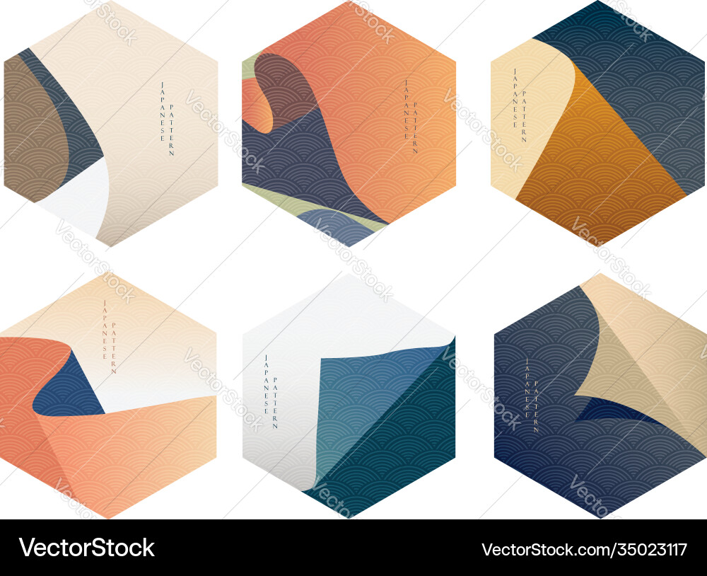 Paper folding background with japanese pattern Vector Image