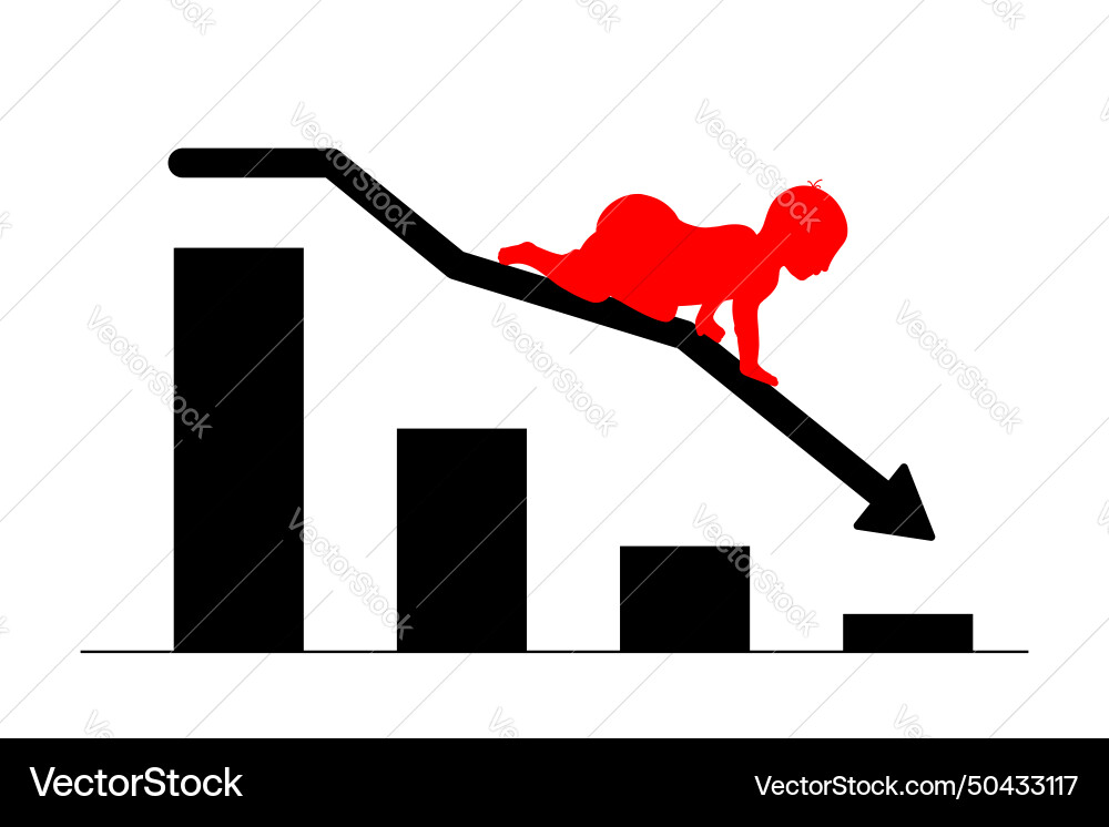 Population Decline - Falling Births Royalty Free Vector