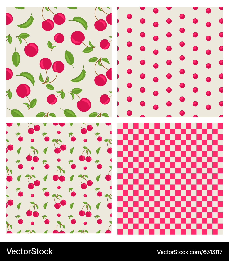 Red Cherry Seamless Pattern Royalty Free Vector Image