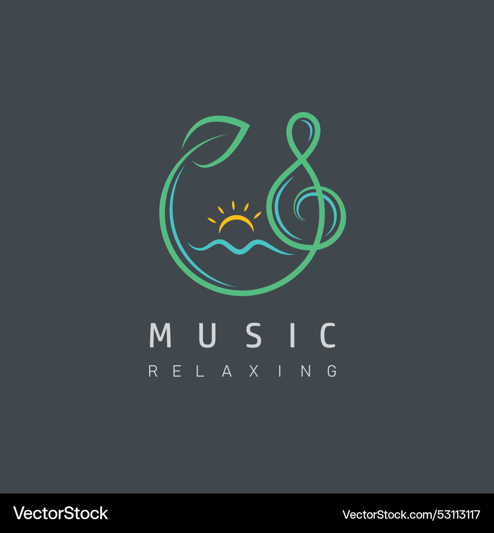 Relaxation music icon concept design template Vector Image