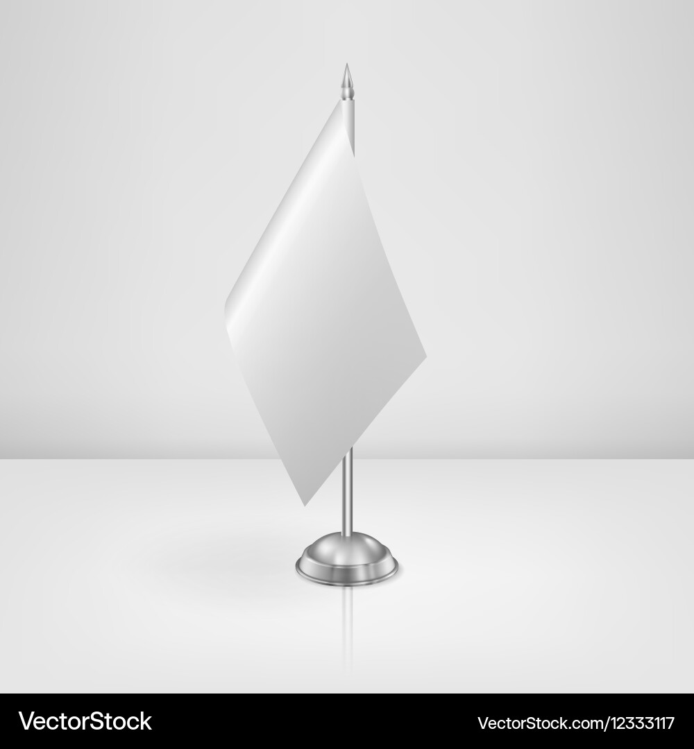 Small table flag template with reflection Vector Image