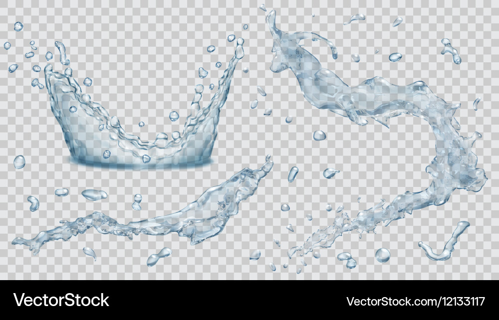 Transparent water splash Royalty Free Vector Image
