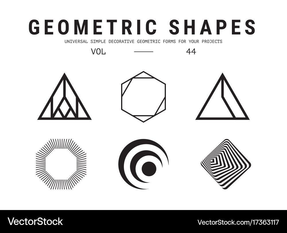 Universal geometric shapes set Royalty Free Vector Image