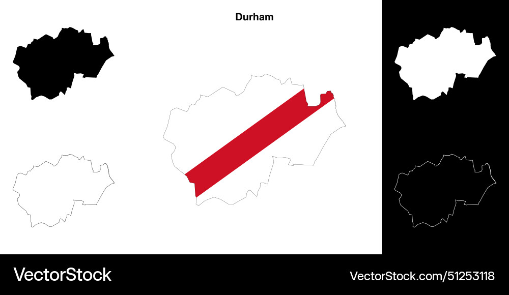 Durham outline map Royalty Free Vector Image - VectorStock